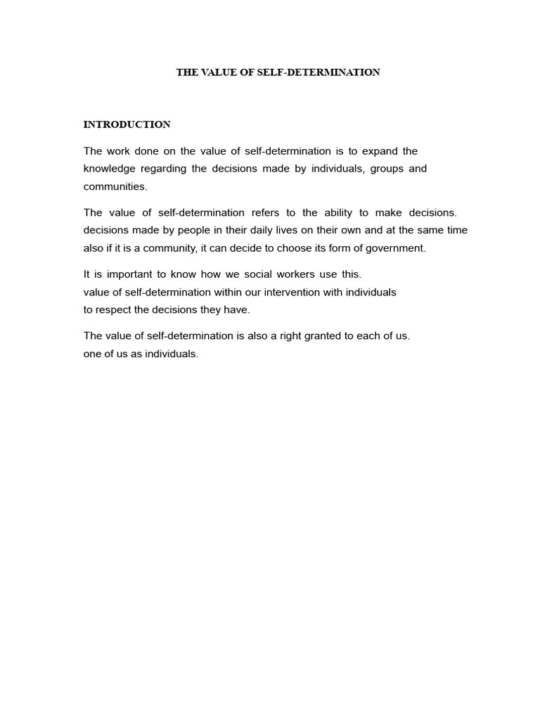 Understanding Self-Determination Value | PDF | Self Determination | Reason