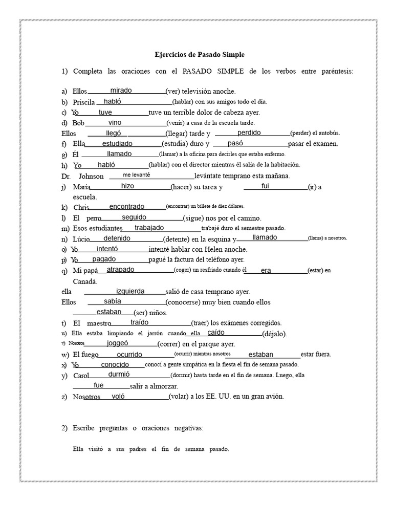pasado simple | PDF
