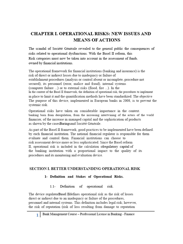 Understanding Operational Risks in Banking | PDF | Operational Risk | Risk