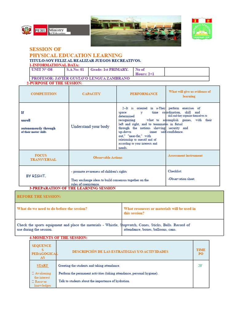 1st Session of Recreational Games | PDF | Learning | Cognition