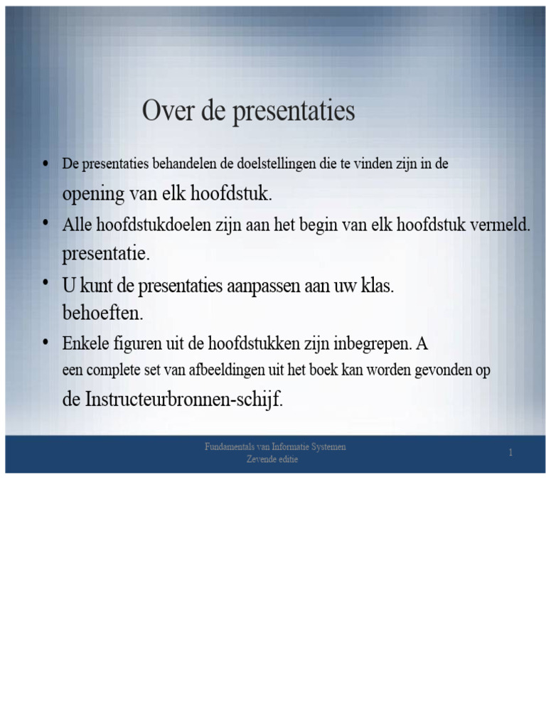 Fundamentals Van Informatie Systemen Hoofdstuk 1 | PDF