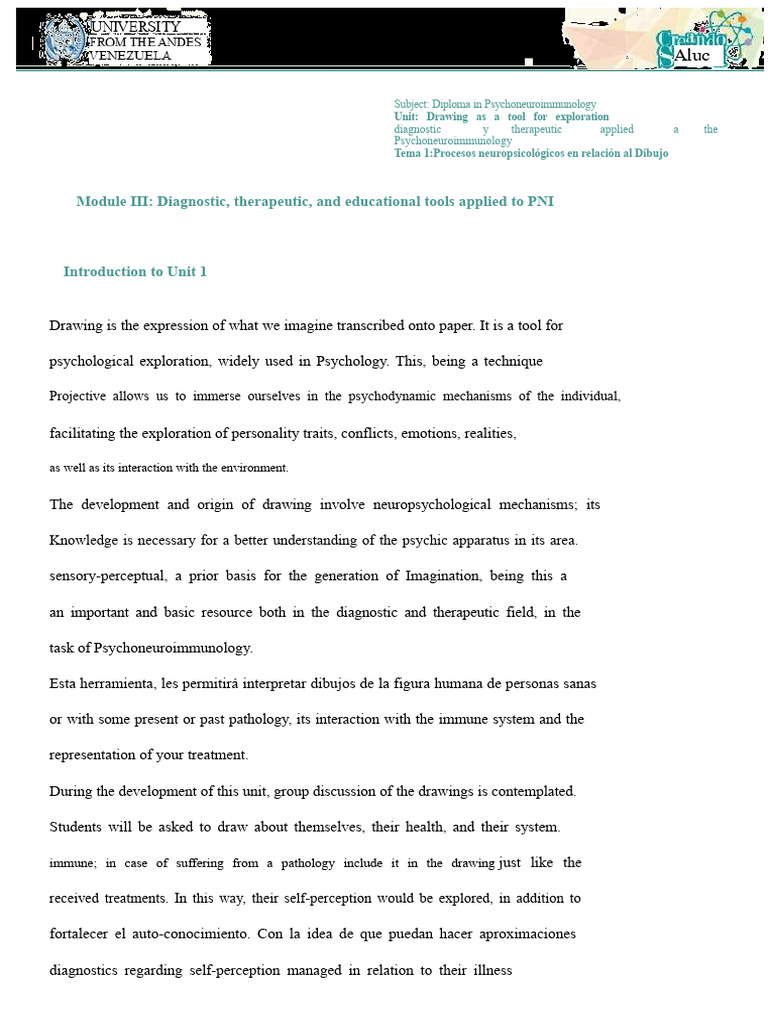 Drawing in Psychoneuroimmunology | PDF | Senses | Perception