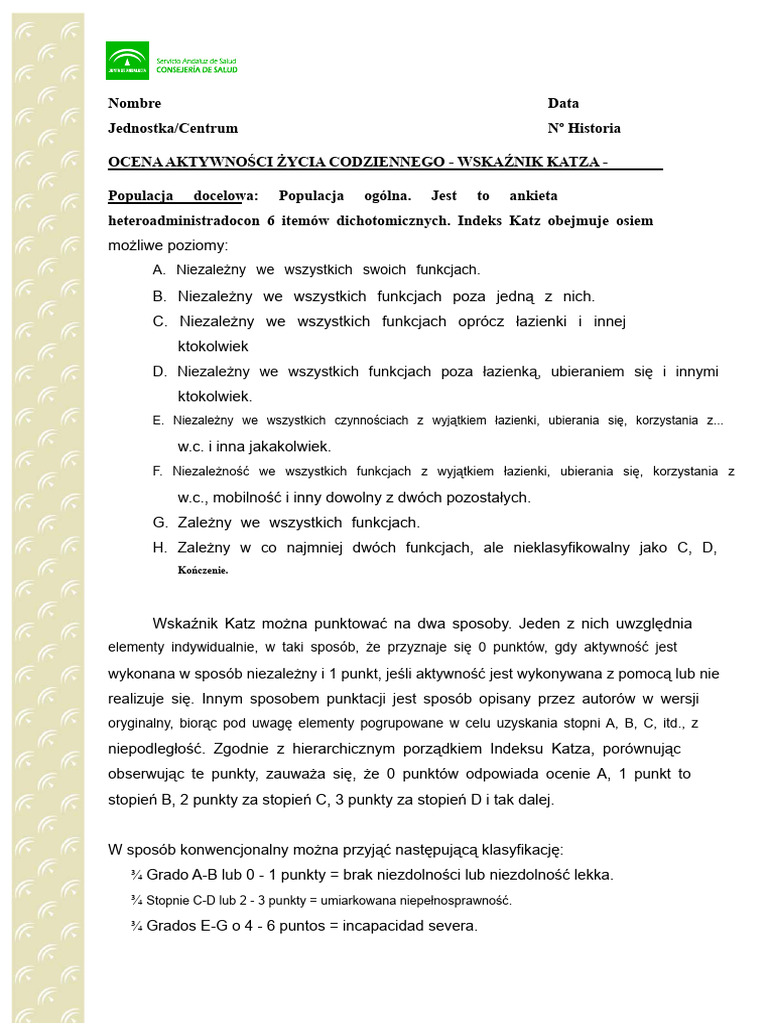 Wskaźnik Katza | PDF