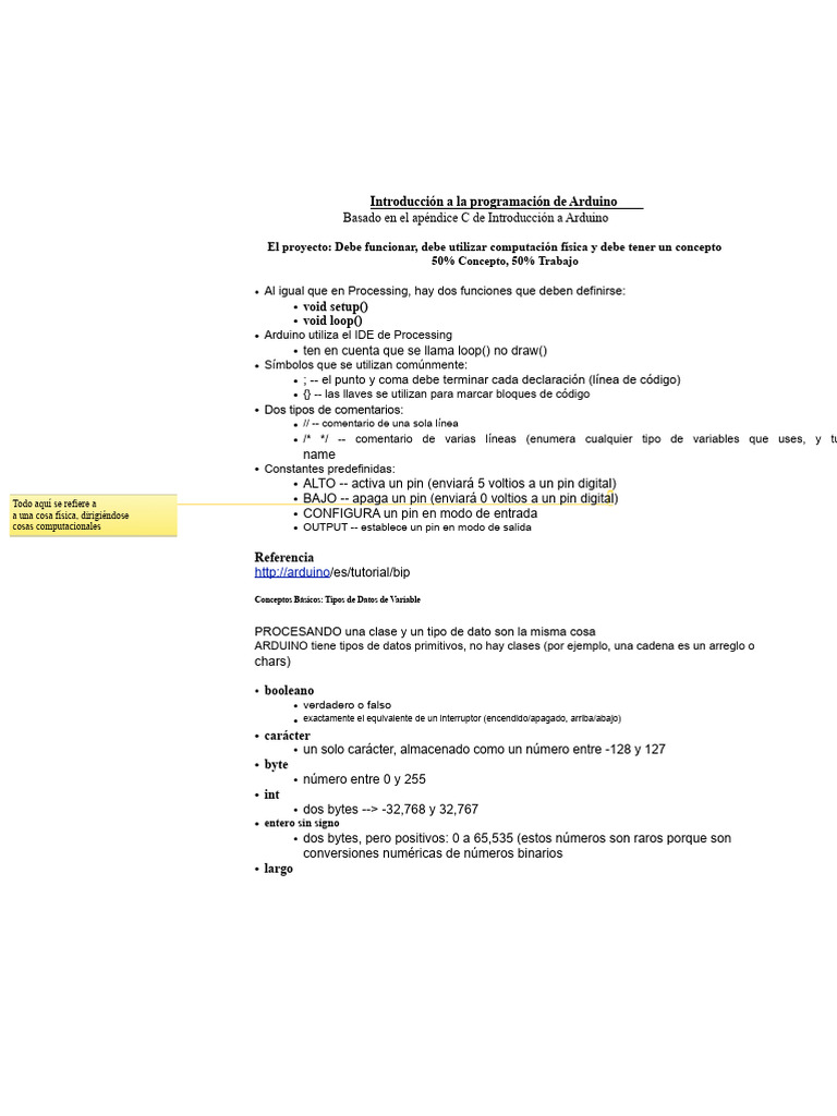PDF de Sintaxis de Arduino | PDF | Tipo de datos | Ingeniería de software