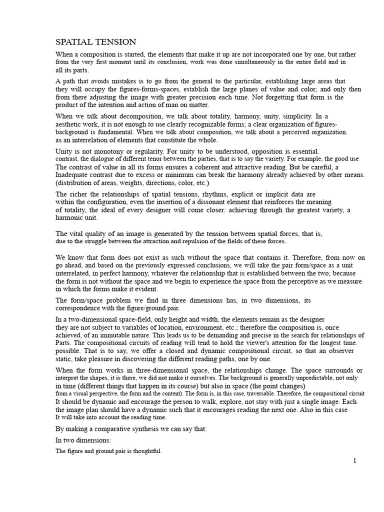 Understanding Spatial Tension in Design | PDF | Composition (Visual ...