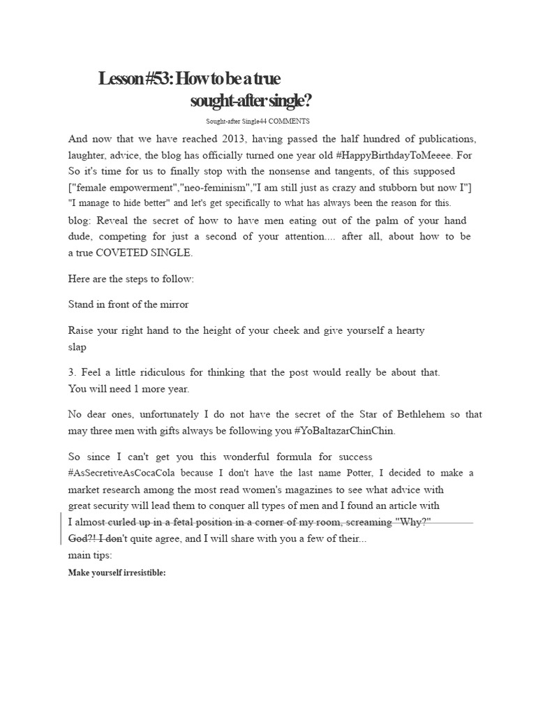 Sought-after single woman | PDF