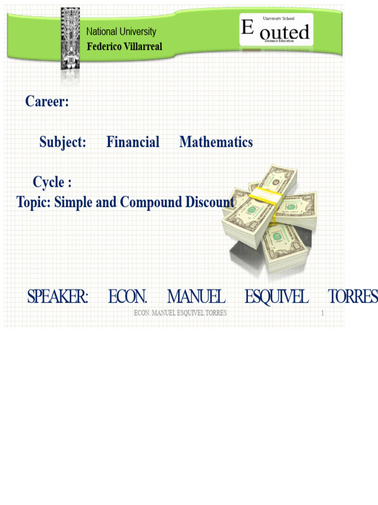 Simple Discount and Compound Discount | PDF | Discounting | Interest