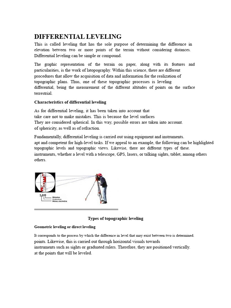 DIFFERENTIAL LEVELLING | PDF | Topography