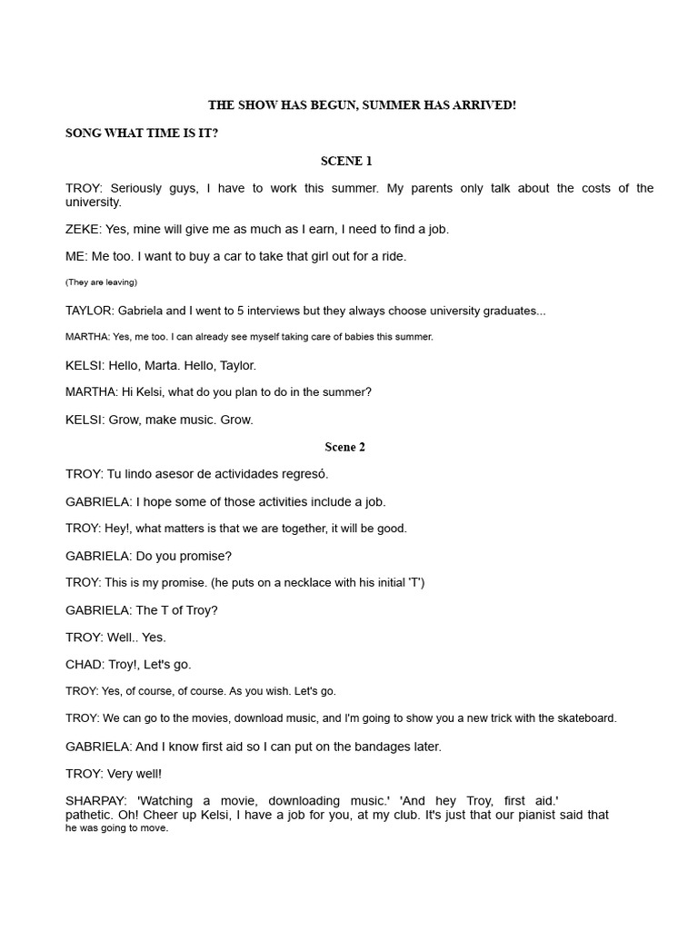 Final Short Script HSM2 | PDF