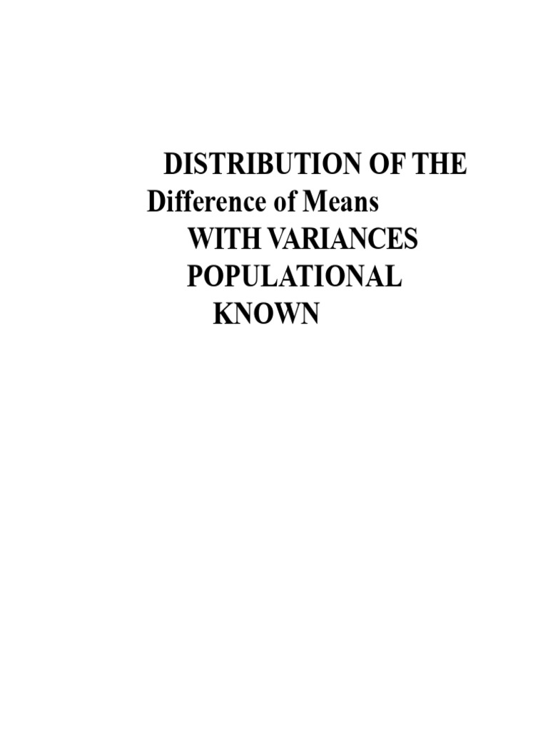 Difference of Means Probability Analysis | PDF | Standard Deviation ...