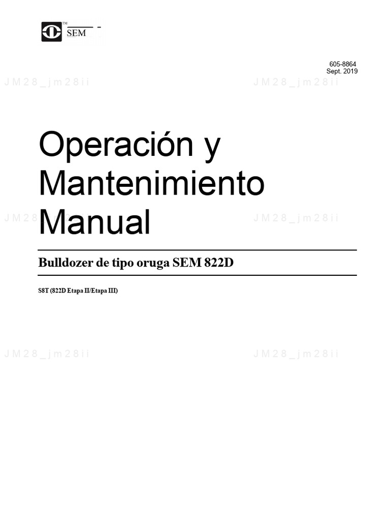 Manual de Operación SEM 822D | PDF | Tractor | Aire acondicionado