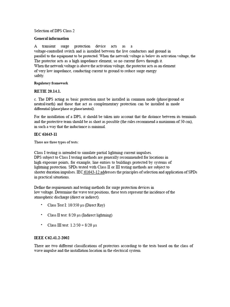 Regulations for DPS in low voltage. | PDF | Physical Quantities ...