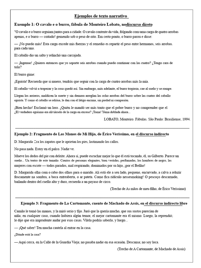 Ejemplos de Texto Narrativo en Prosa | PDF