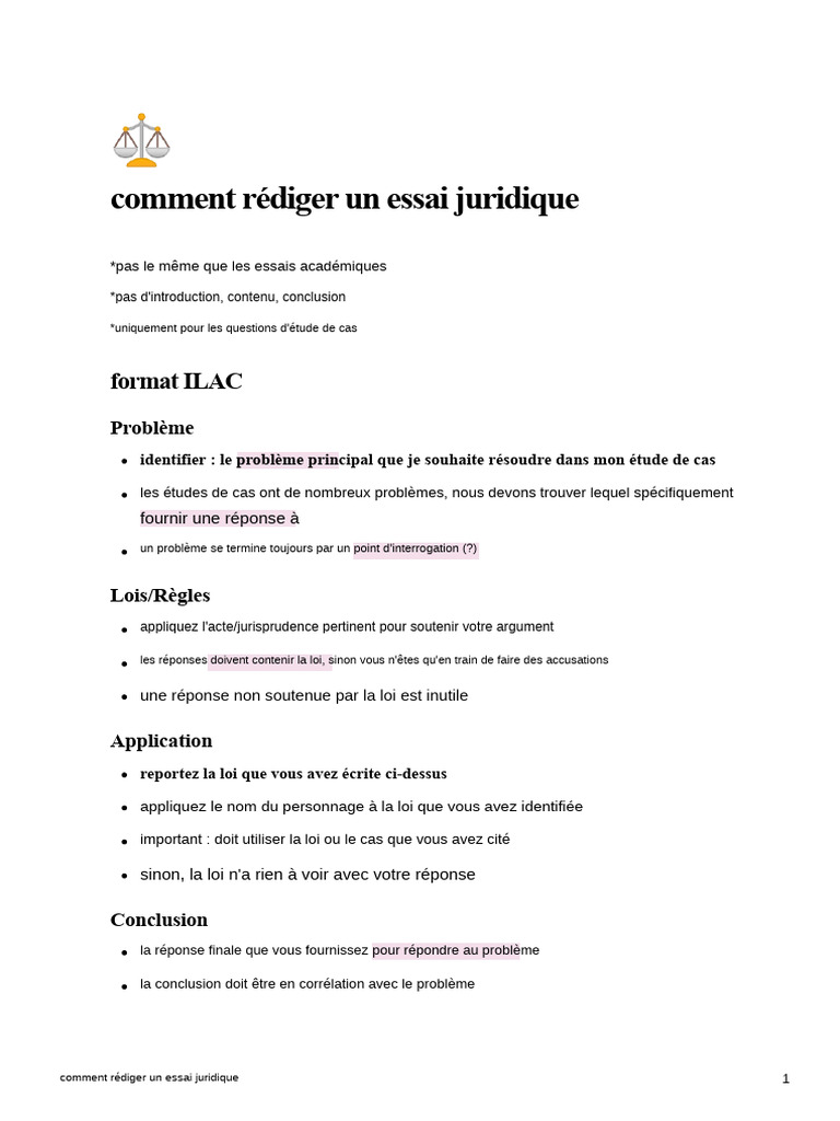 Rédaction d'un essai juridique ILAC | PDF | Loi