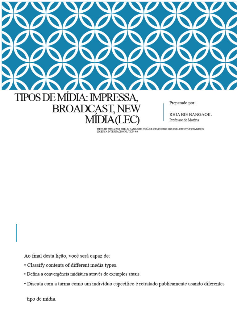 7 Tipos de Mídia (lec) | PDF | Mídia de massa | Novas mídias