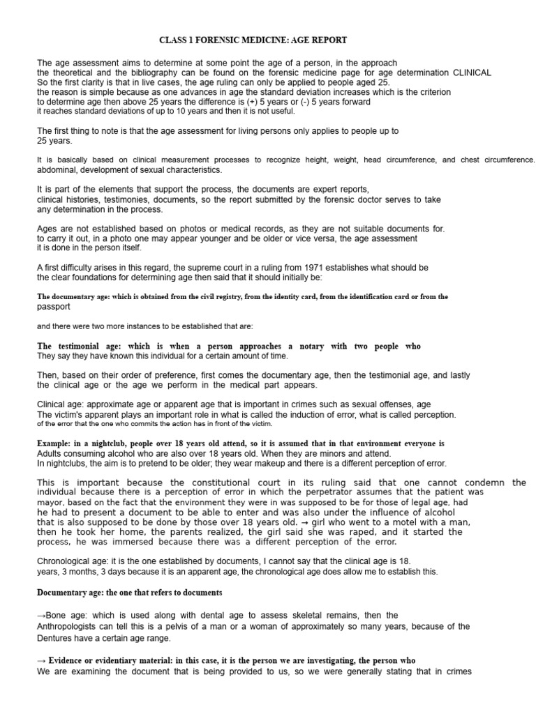 CLASS 1 FORENSIC MEDICINE_ AGE REPORT | PDF | Dental Anatomy