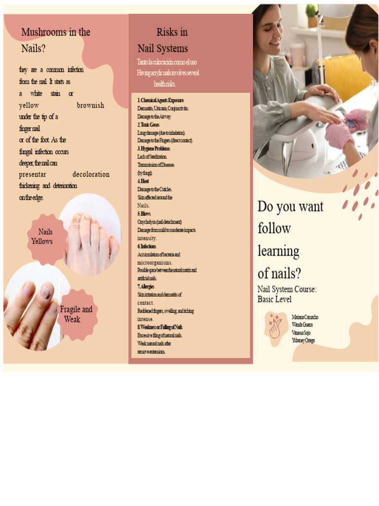 Basic Level Nails Tri-Fold Brochure | PDF | Nail (Anatomy) | Dermatitis