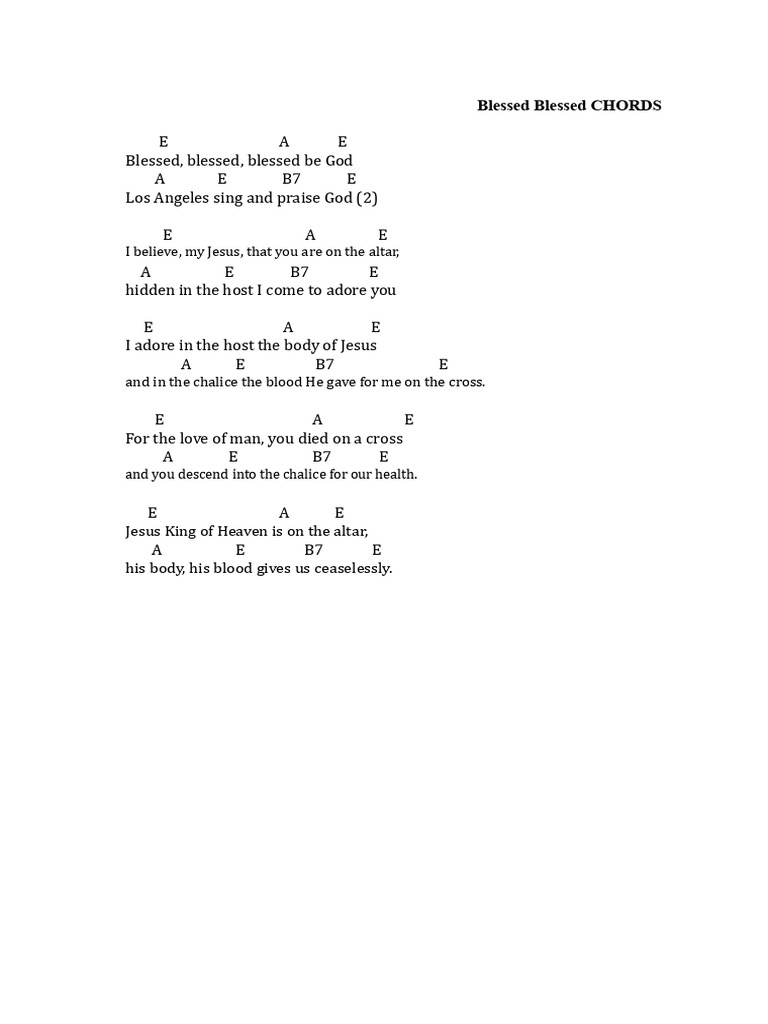 Blessed Blessed CHORDS | PDF