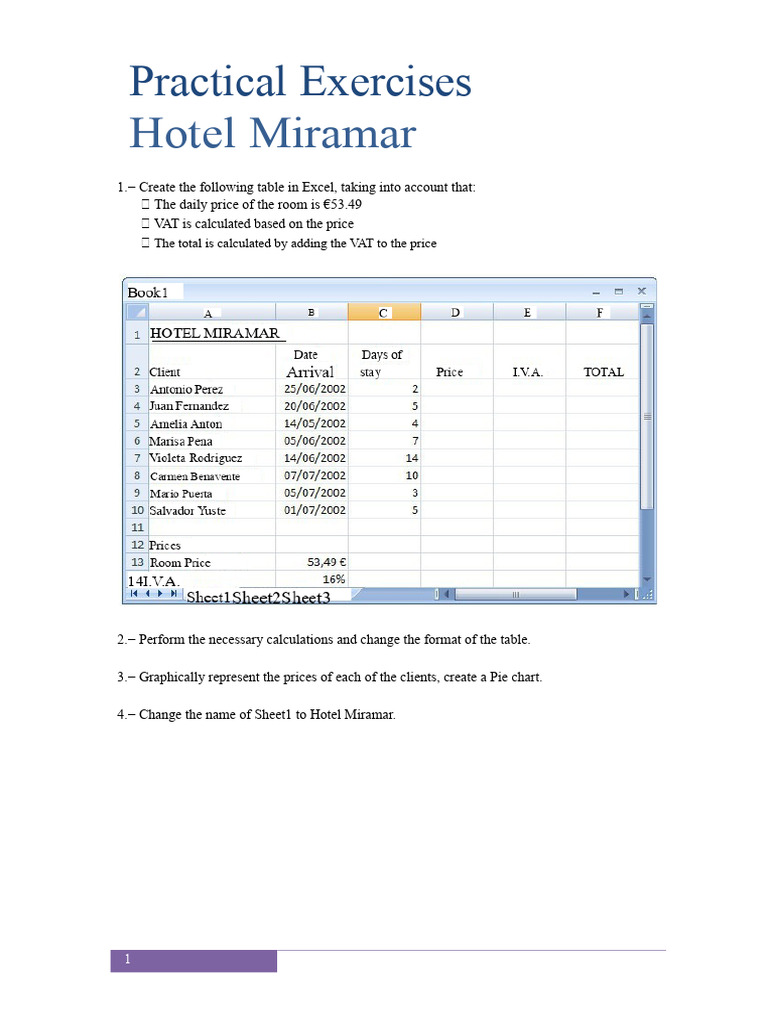 Practical Exercises Excel Charts | PDF | Spreadsheet | Microsoft Excel