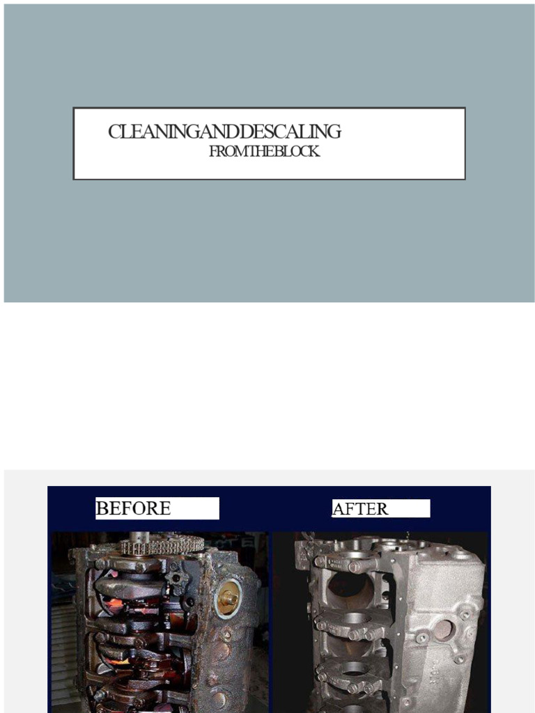Engine Monoblock Cleaning Guide | PDF | Engines | Mechanical Engineering