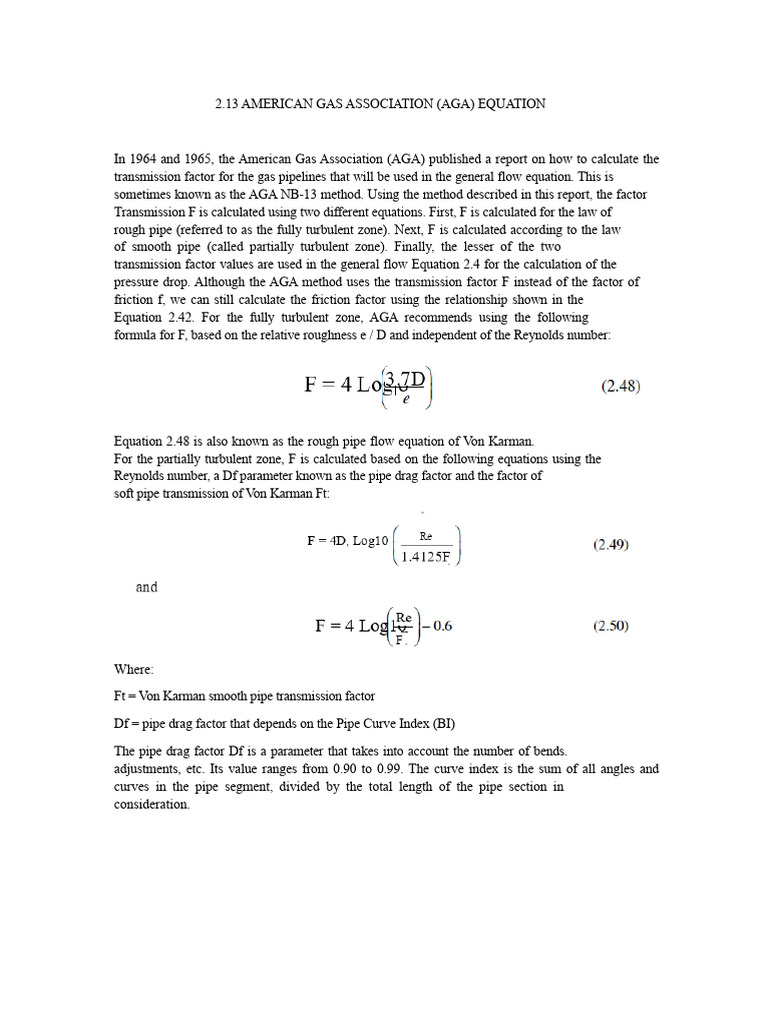 Equation of The American Gas Association | PDF | Pressure | Gases