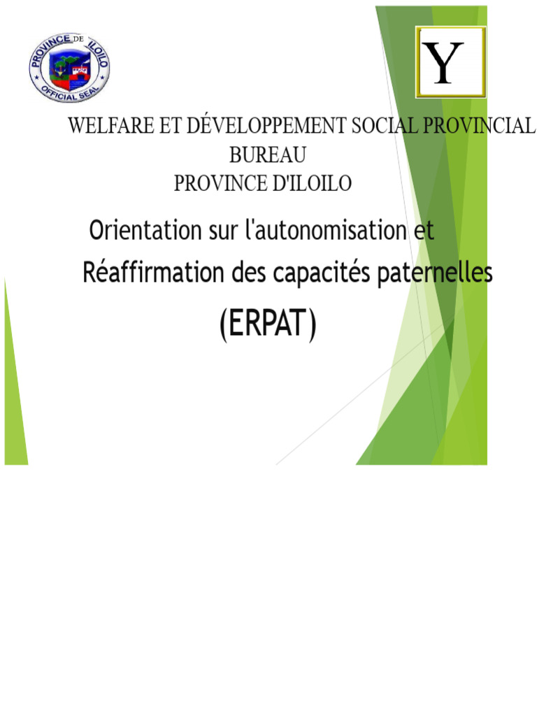 Autonomisation des Pères : ERPAT en Iloilo | PDF | Sexe | Études des genres