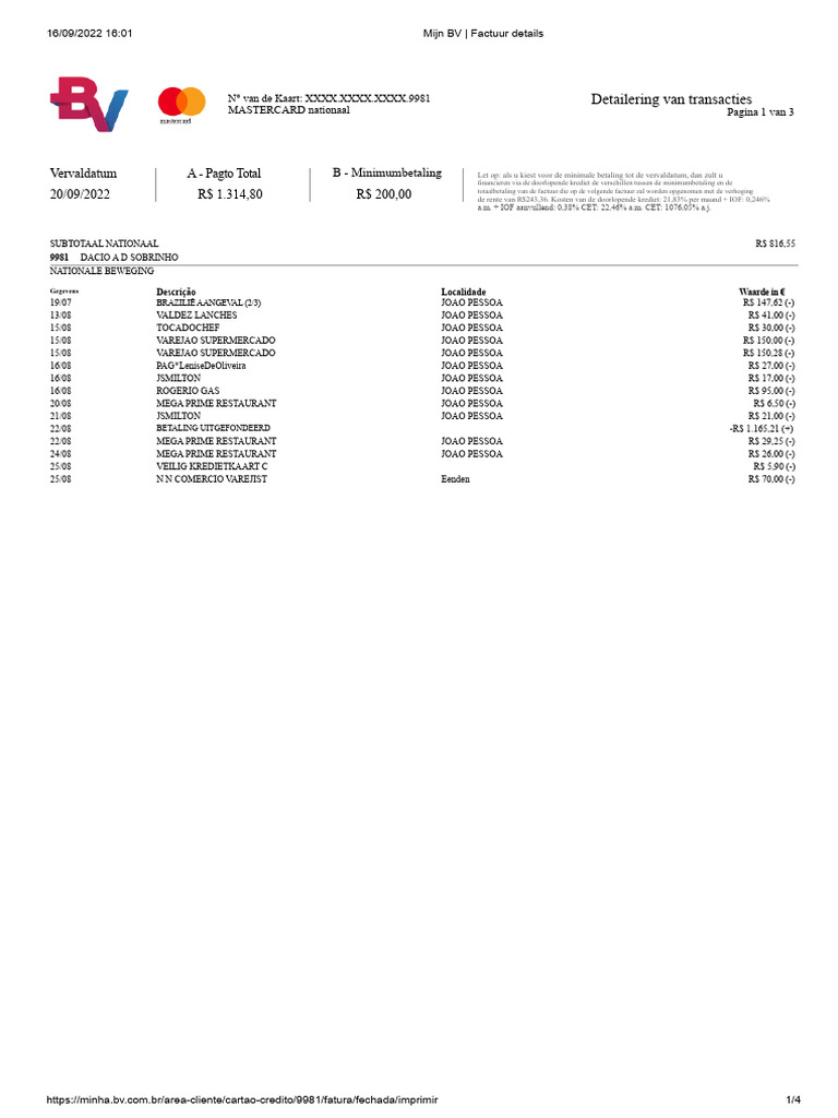 Mijn BV - Factuur Details | PDF