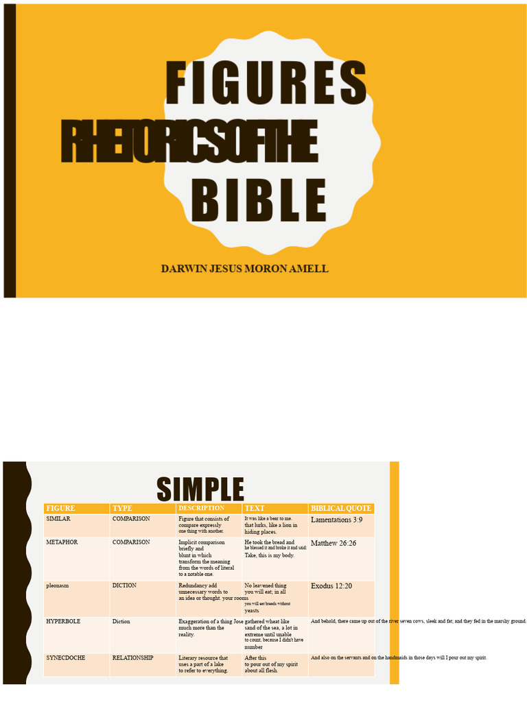 Biblical Rhetoric Figures Explained | PDF | Metaphor | Bible