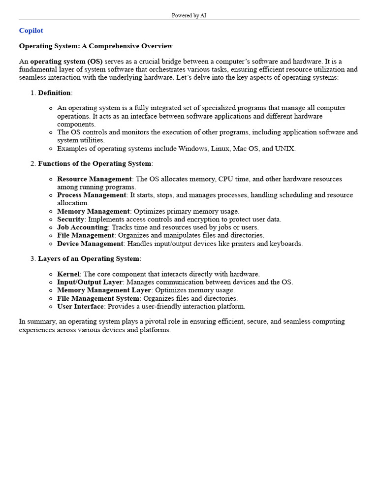 Concept of Operating Systems | PDF