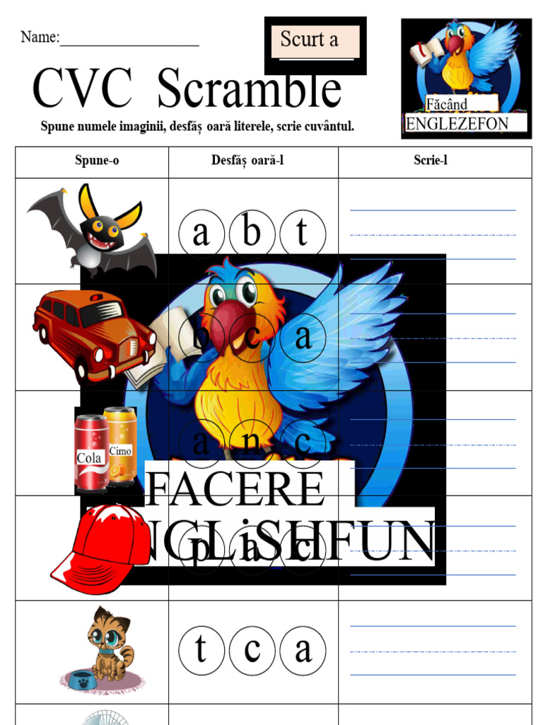 CVC Scramble Phonics Fise PDF | PDF