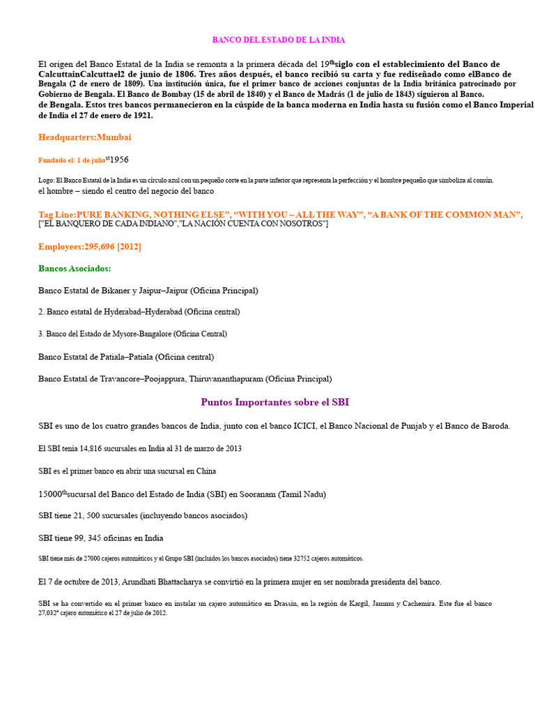 Material de Estudio Completo para SBI PO | PDF | Transferencia bancaria ...