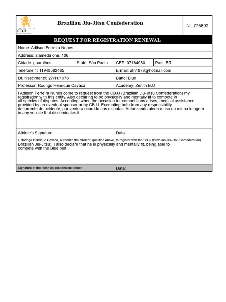 CBJJ FORM | PDF