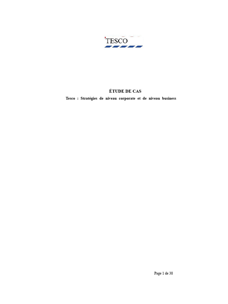 Stratégies de Tesco : Analyse et Évaluation | PDF | Tesco | Marque