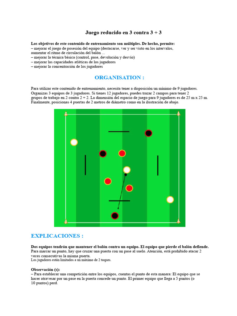 Juego Reducido en 3 Contra 3 | PDF | Asociación de Futbol