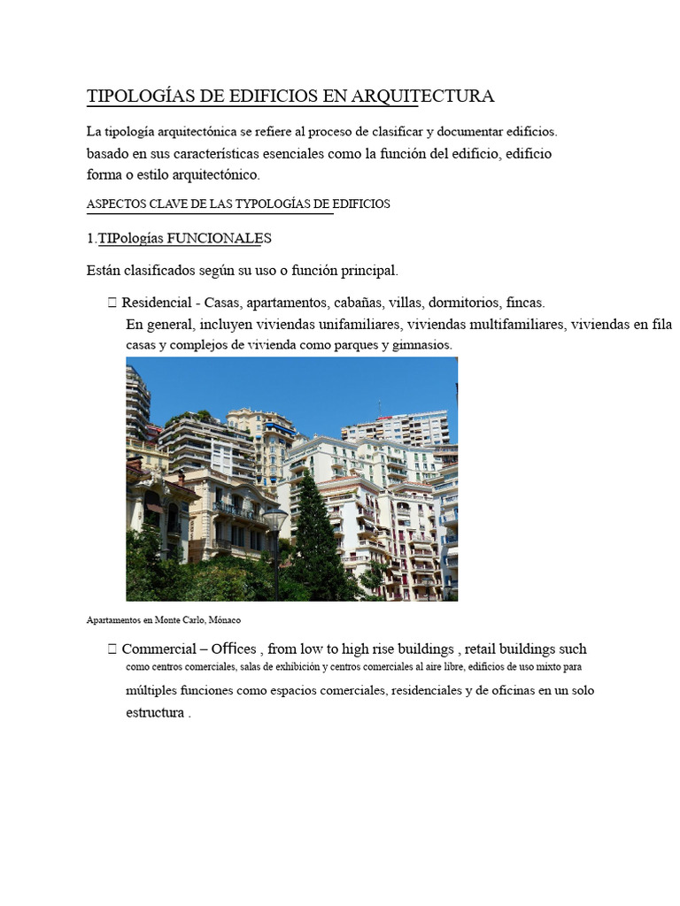 TIPOLOGÍAS DE EDIFICACIÓN EN ARQUITECTURA | PDF | edificio | Sustentabilidad