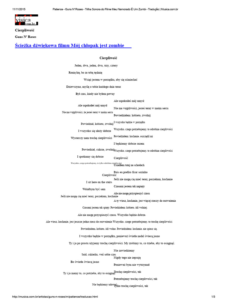 Cierpliwość - Guns N' Roses Musica.com[1].pdf | PDF