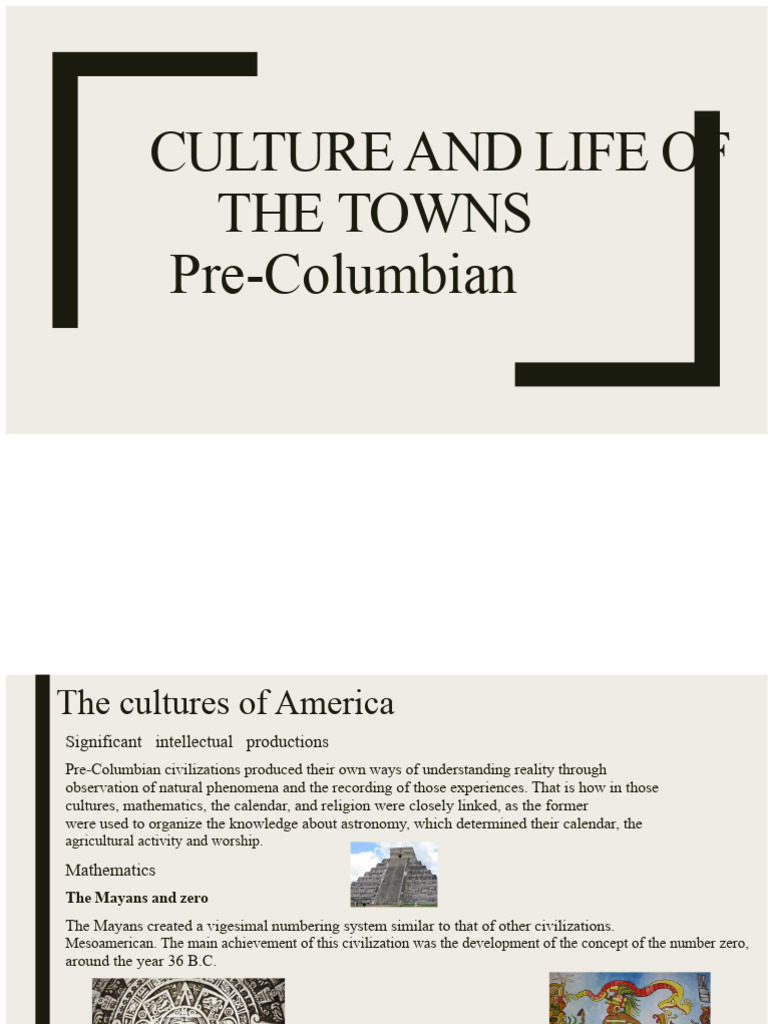 Culture and Life of Pre-Columbian Peoples History | PDF | Maya ...