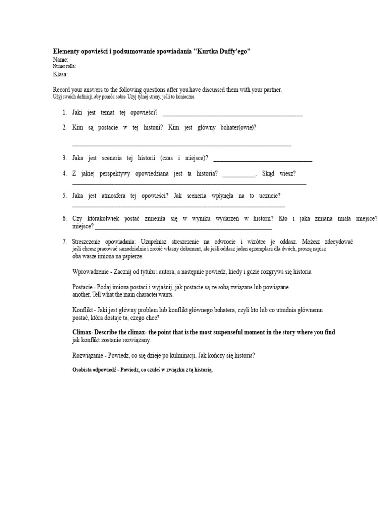 Element Sheet Kurtka Duffy'ego | PDF