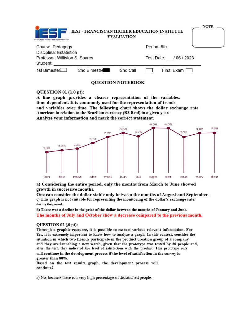GAB_Test 02_Statistics_5thP | PDF | Probability | Statistics