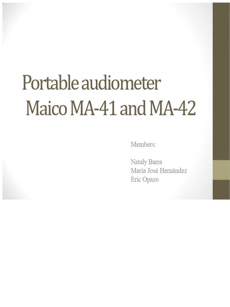 Portable audiometer Maico MA-21 and MA-42 | PDF | Headphones | Hertz
