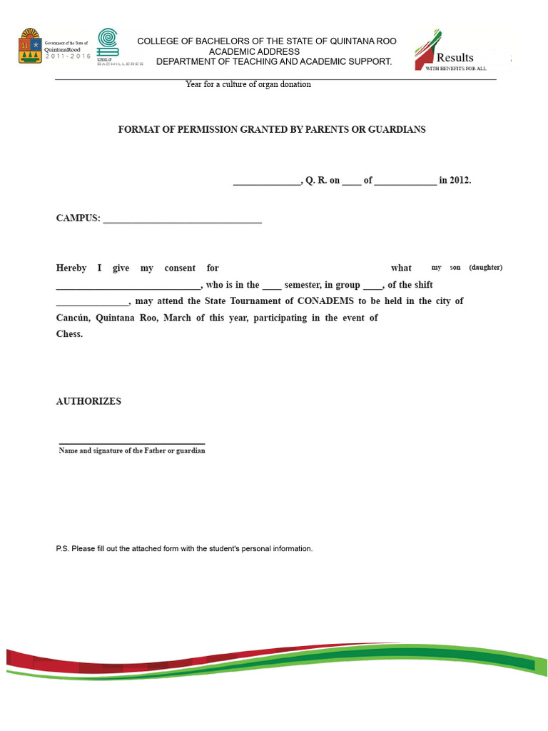 Parental or Guardian Permission Form | PDF