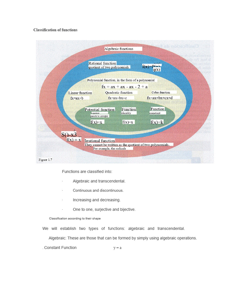 Classification of Functions | PDF | Function (Mathematics) | Polynomial