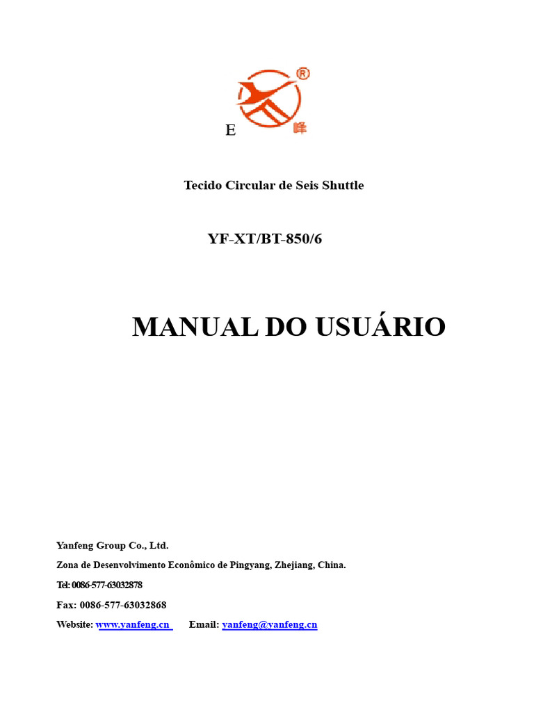 Manual do Usuário do Tear Circular de Seis Shuttle | PDF | Têxteis ...