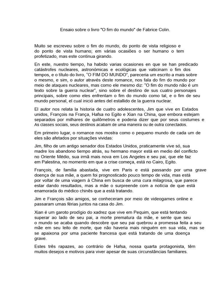 Análise do livro "O Fim do Mundo" | PDF | China | Política mundial