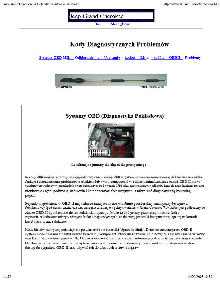 Kody diagnostyczne usterek Jeep Chrysler | PDF