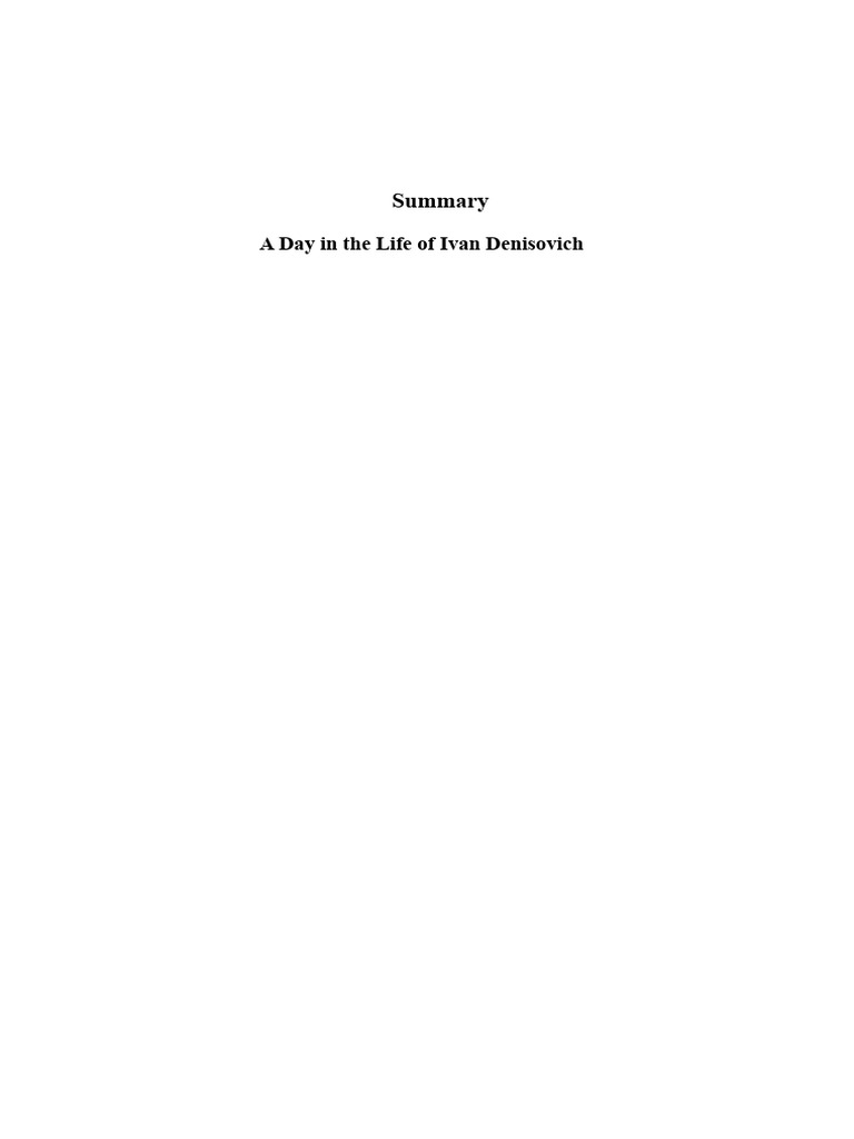 A Day in the Life of Ivan Denisovich | PDF | Gulag