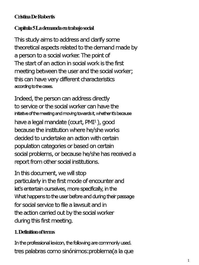 The Demand in Social Work. by Robertis Cristina | PDF | Social Work ...