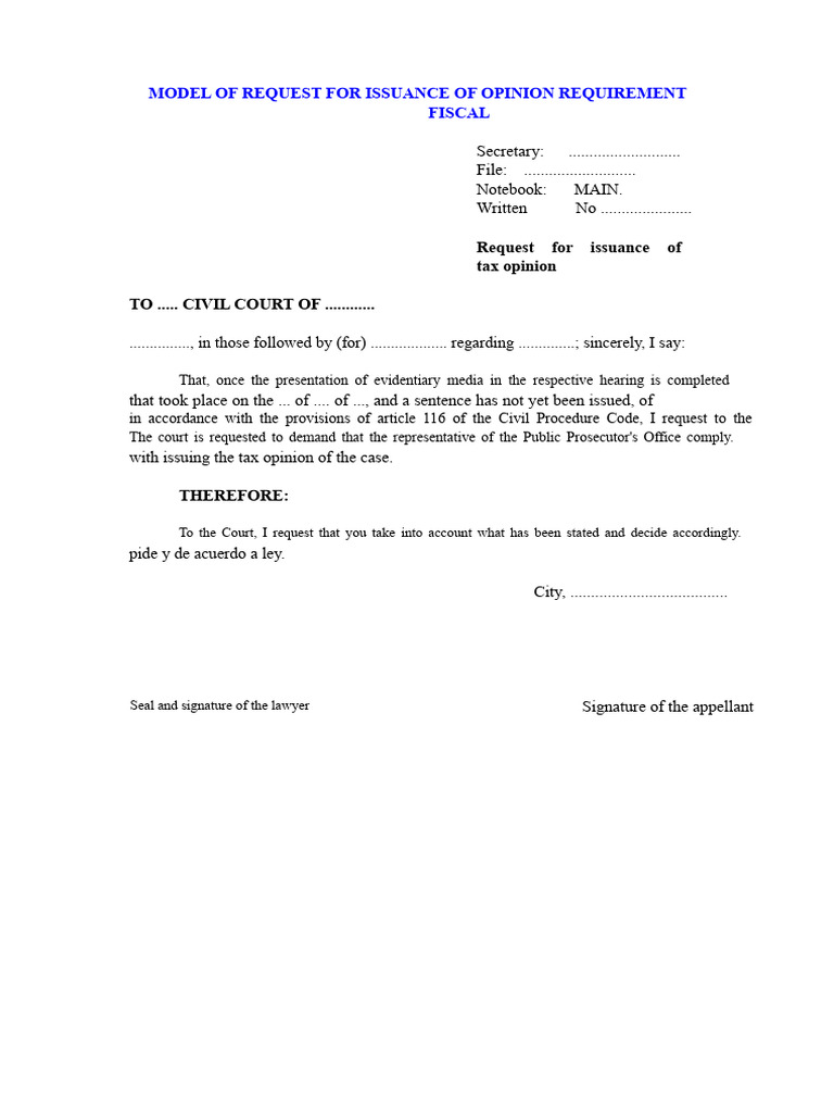 Request For Issuance of Tax Opinion | PDF