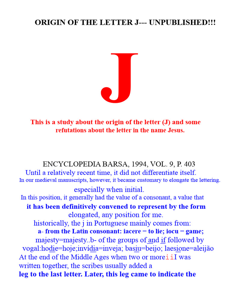 Origin and Evolution of the Letter J | PDF | Alphabet | Latin