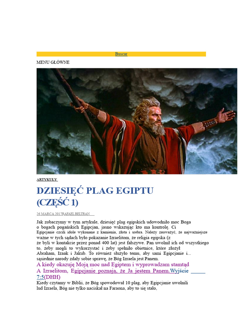 Dziesięć Plag Egiptu | PDF